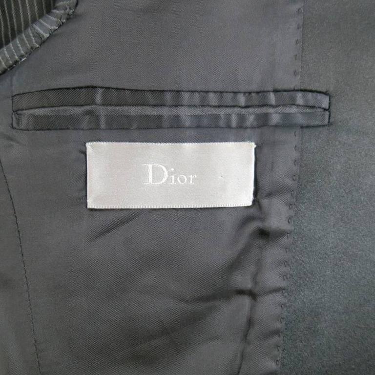 DIOR HOMME by HEDI SLIMANE 38 Short Black Wool Tuxedo 6 Button Coat Tail Jacket at 1stDibs ...