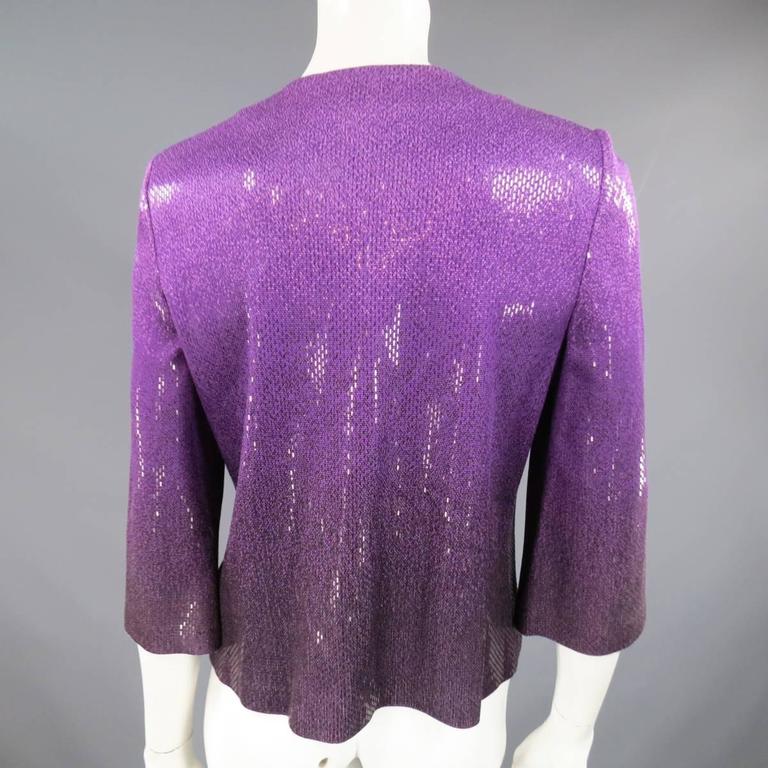 ST. JOHN Size 4 Orchid Purple Sequin Sparkle Ombre Gradient Jacket at ...