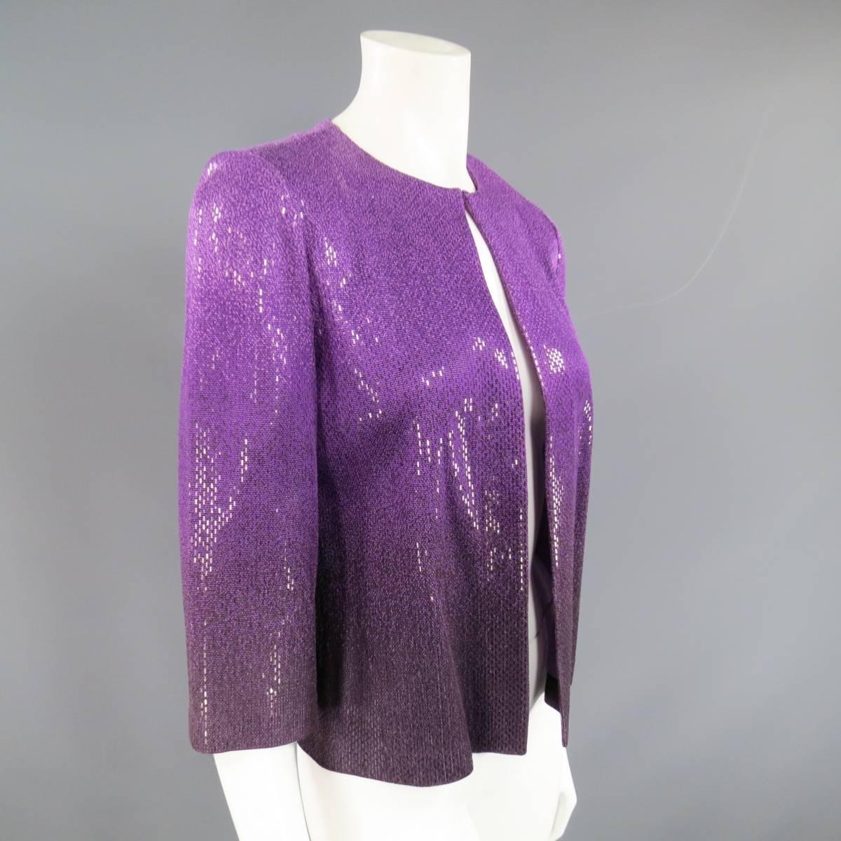 ST. JOHN Size 4 Orchid Purple Sequin Sparkle Ombre Gradient Jacket at ...