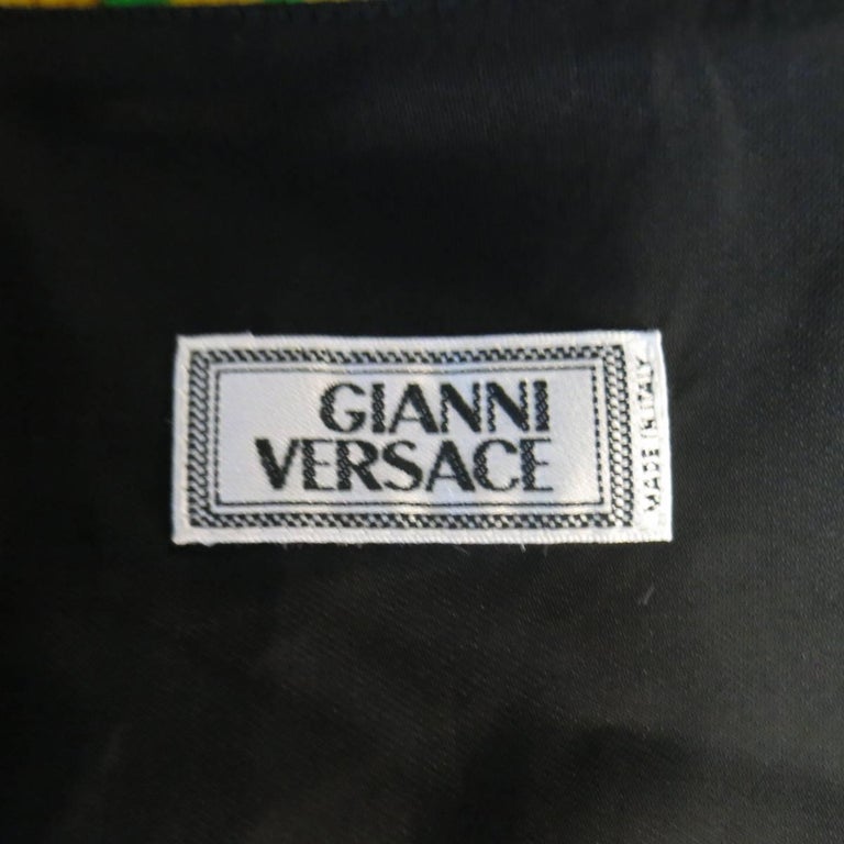 Vintage GIANNI VERSACE 38 Black MIAMI FLORIDA USA Tropical Sun Print ...