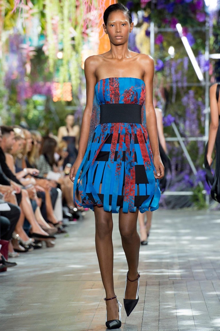 Christian Dior Dress - Spring 2014 Runway - Blue, Red, Floral, Silk ...
