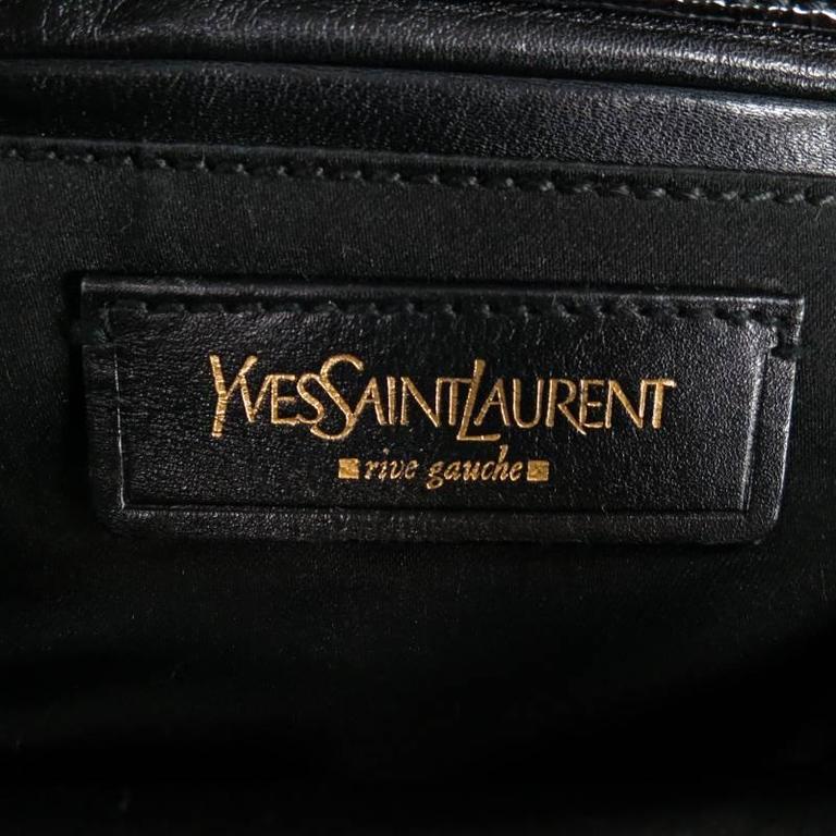 YVES SAINT LAURENT Black Patent Leather -TRIBUTE- Side Zip Luggage Tag ...