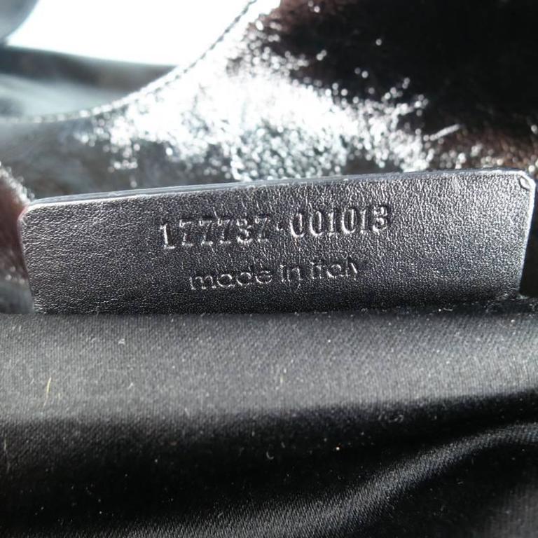 YVES SAINT LAURENT Black Patent Leather -TRIBUTE- Side Zip Luggage Tag ...