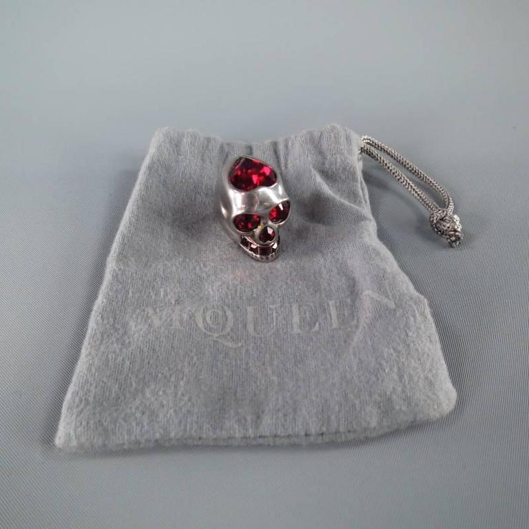 ALEXANDER MCQUEEN Ruby Red Heart Crystal Skull Ring at 1stDibs ...