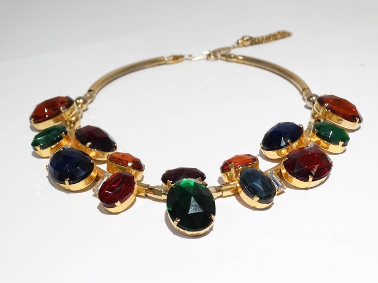 Emilio Pucci Gem Collar Necklace, 1980s For Sale at 1stDibs