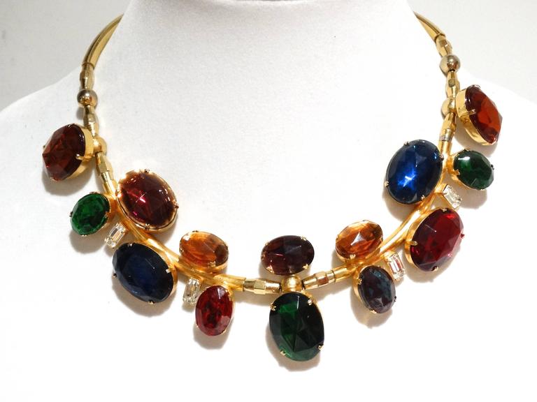 Emilio Pucci Gem Collar Necklace, 1980s For Sale at 1stDibs