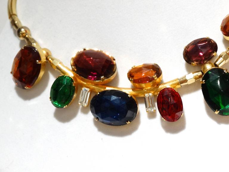 Emilio Pucci Gem Collar Necklace, 1980s For Sale at 1stDibs