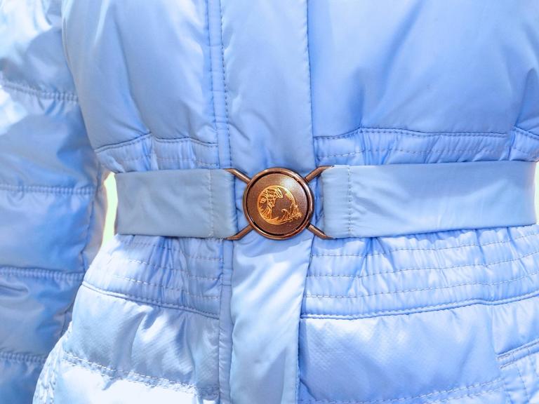 2013 Versace Collection Puffer Jacket with Fur Collar at 1stDibs