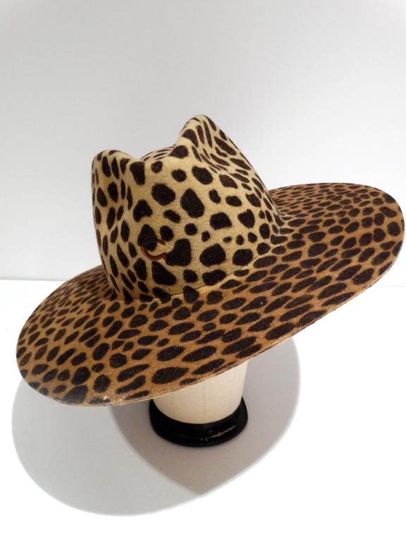 1980s Leopard Print Felt Hat at 1stDibs | leopard felt hat