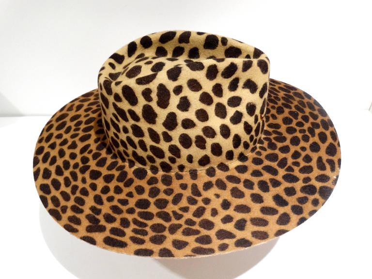 1980s Leopard Print Felt Hat at 1stDibs | leopard felt hat