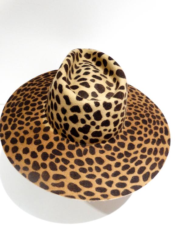 1980s Leopard Print Felt Hat at 1stDibs | leopard felt hat