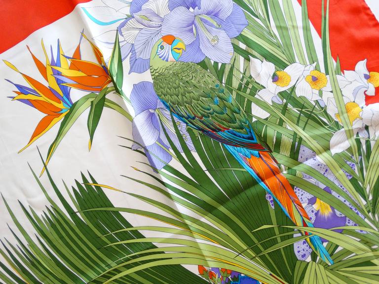 1980s Gucci Macaw Silk Scarf at 1stDibs