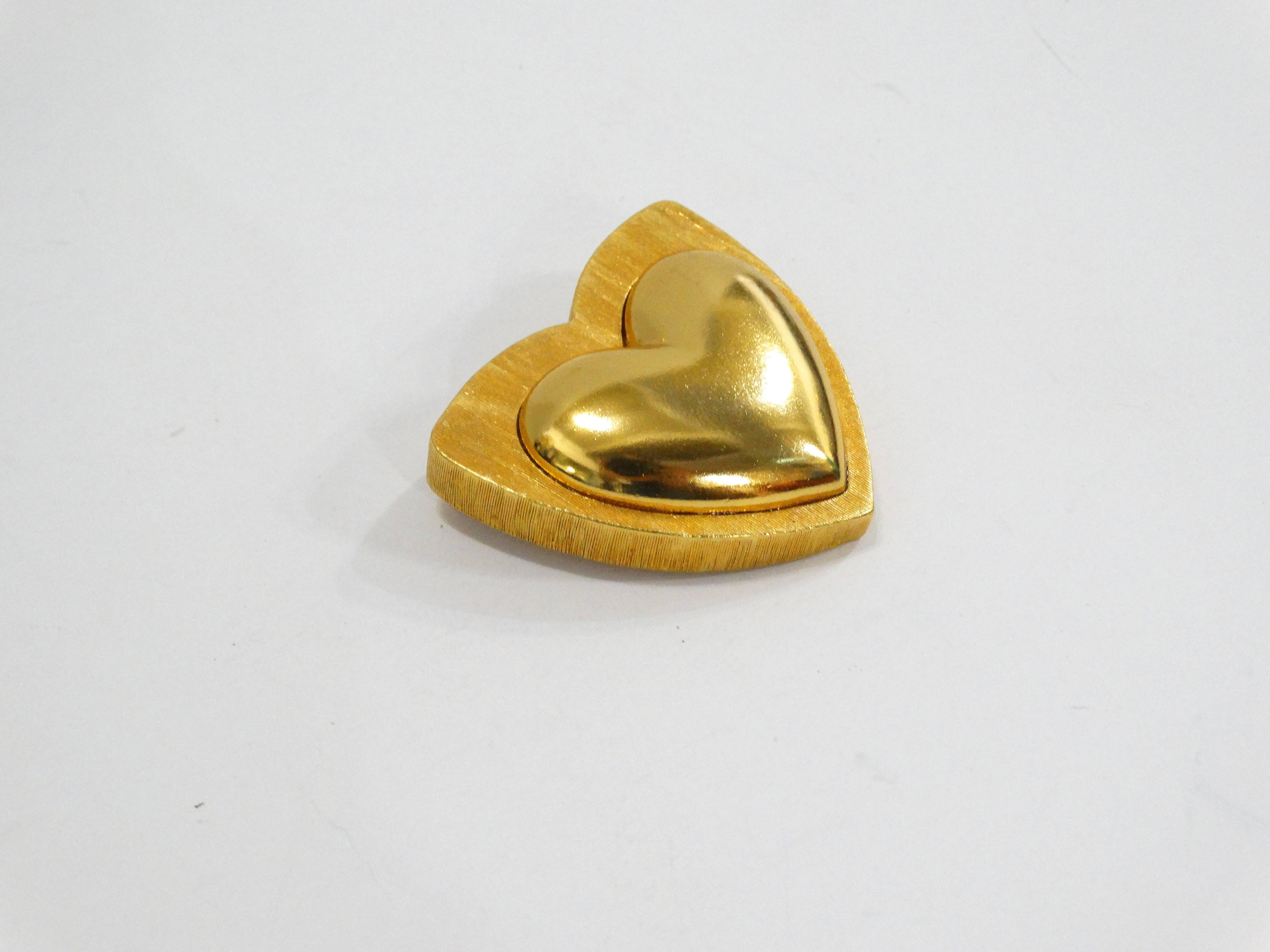 1980s Escada Heart Brooch at 1stDibs