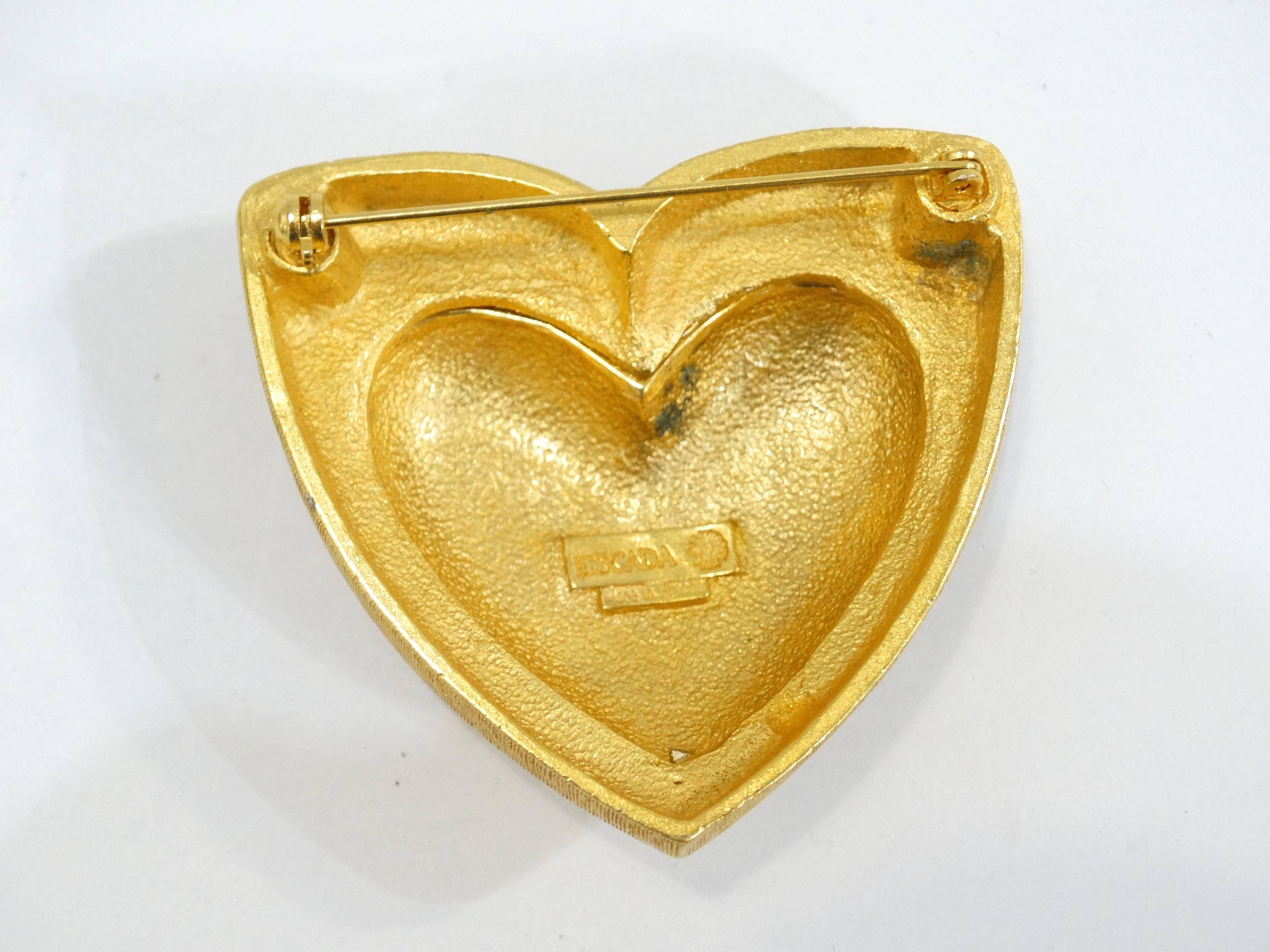 1980s Escada Heart Brooch at 1stDibs