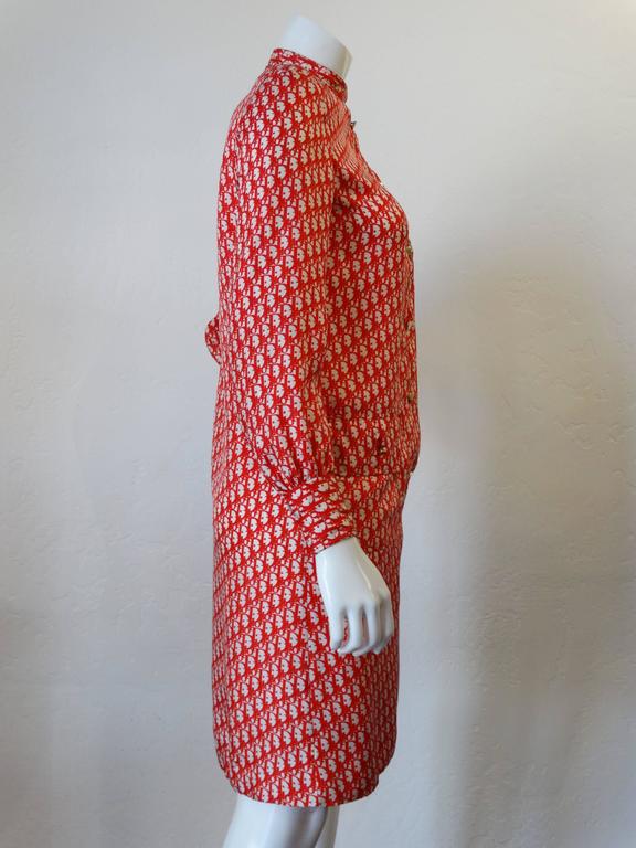 1980s Christian Dior Red Monogram Shift Dress at 1stDibs | dior ...