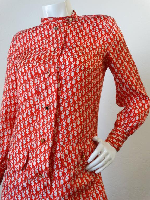 1980s Christian Dior Red Monogram Shift Dress at 1stDibs | dior ...
