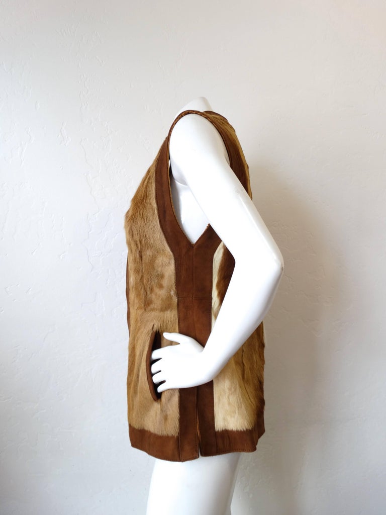 Funky 1970s Reversible Goat Fur Vest For Sale at 1stDibs
