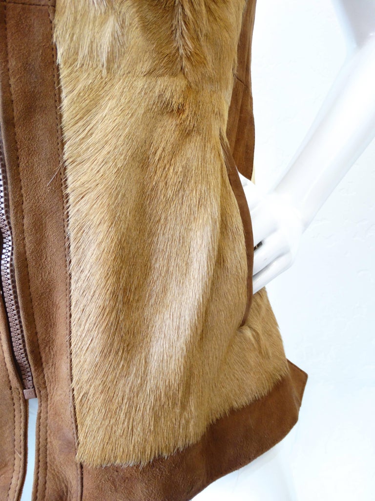 Funky 1970s Reversible Goat Fur Vest For Sale at 1stDibs
