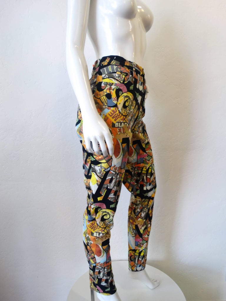 1990s Moschino Graffiti Pop Art Jeans at 1stDibs | 90s graffiti jeans ...