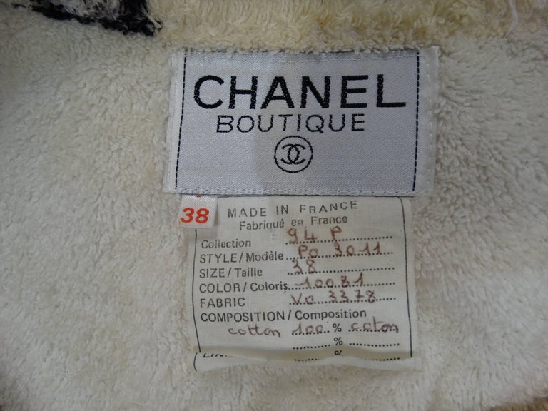 1994 Spring/Summer Chanel "Iconic" Print Terrycloth Beach Wrap/Robe at ...