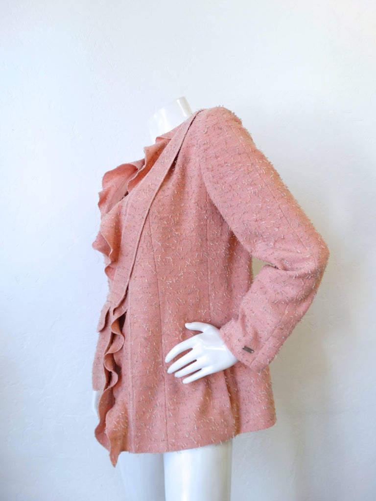 Chic 1990s Chanel Ruffle Jacket and Matching Crossbody Bag Set at ...