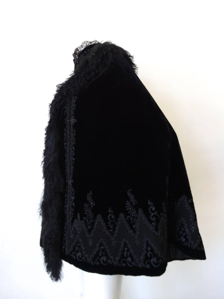 1890s Victorian Era Silk Velvet Fur Cape at 1stDibs | victorian fur ...