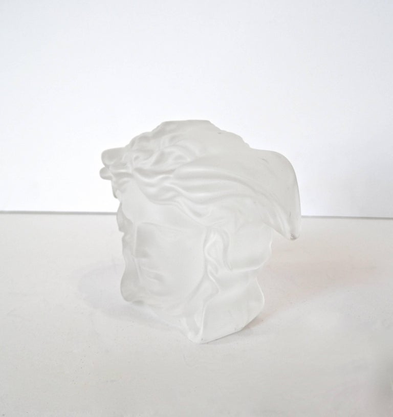 Versace Medusa Head Frosted Paperweight at 1stDibs | versace paperweight