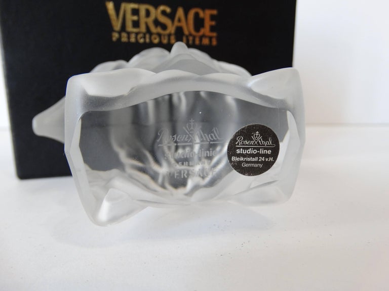 Versace Medusa Head Frosted Paperweight at 1stDibs | versace paperweight