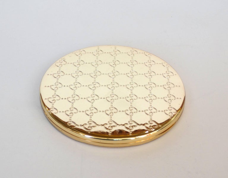 Vintage Gucci Monogram Pocket Mirror Compact at 1stDibs | gucci compact ...