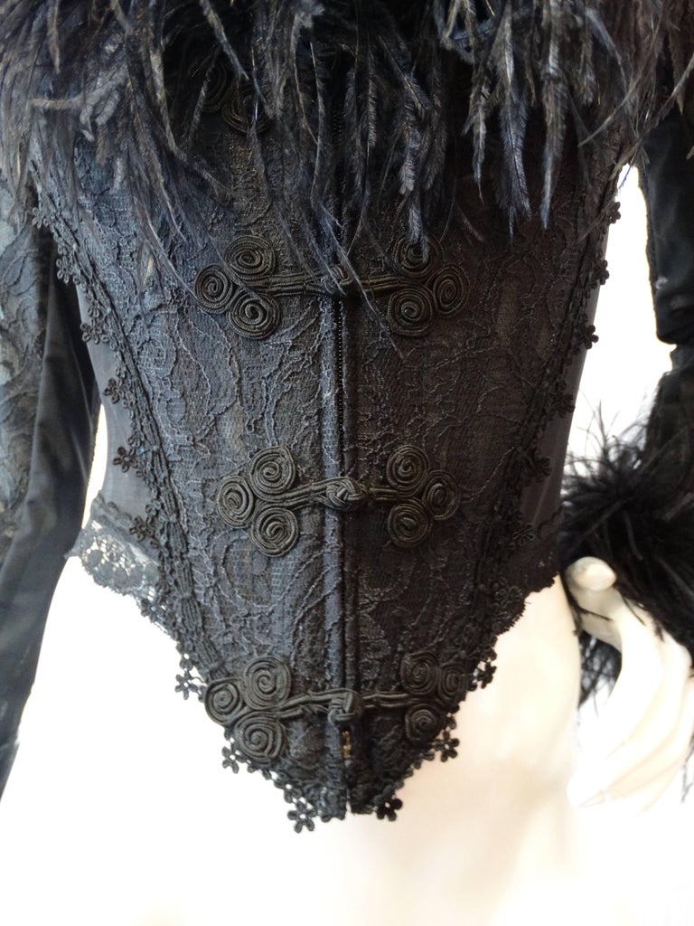 1990s Ostrich Feather Corset Bustier Top at 1stDibs | feather corset ...