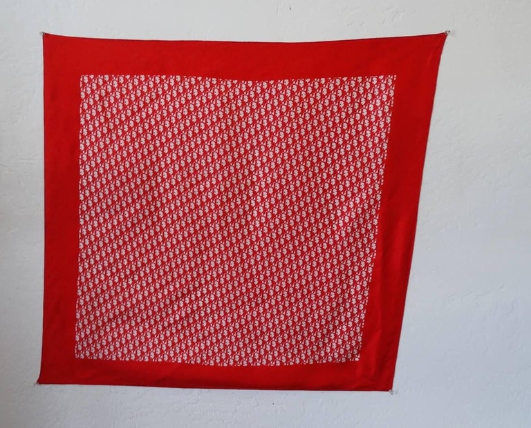 1960s Dior Red Monogram Vintage Scarf at 1stDibs | dior red scarf, red ...