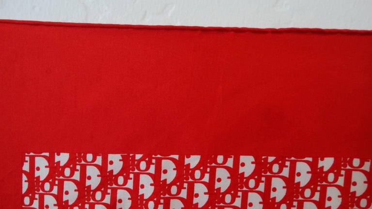 1960s Dior Red Monogram Vintage Scarf at 1stDibs | dior red scarf, red ...