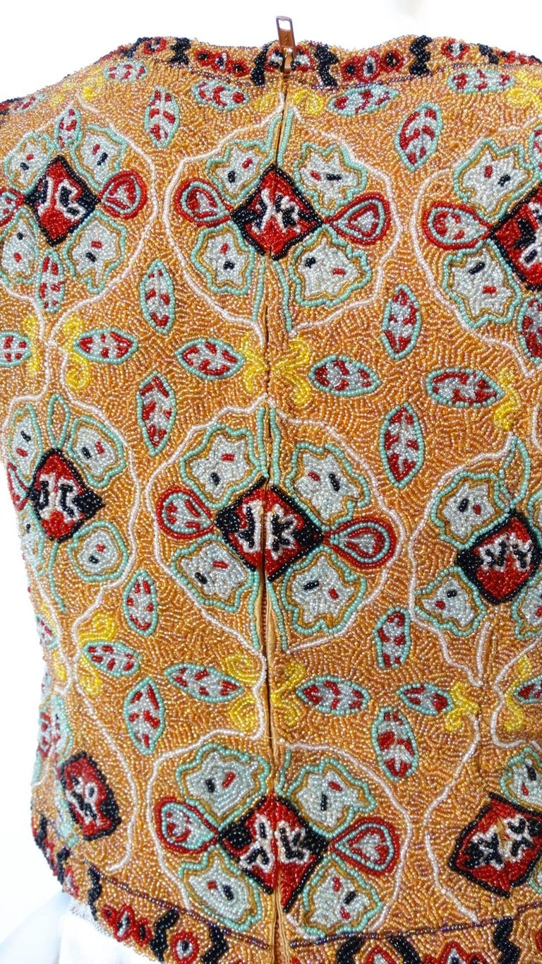 Christiana Beaded Sleeveless Shell Top, 1990s For Sale at 1stDibs