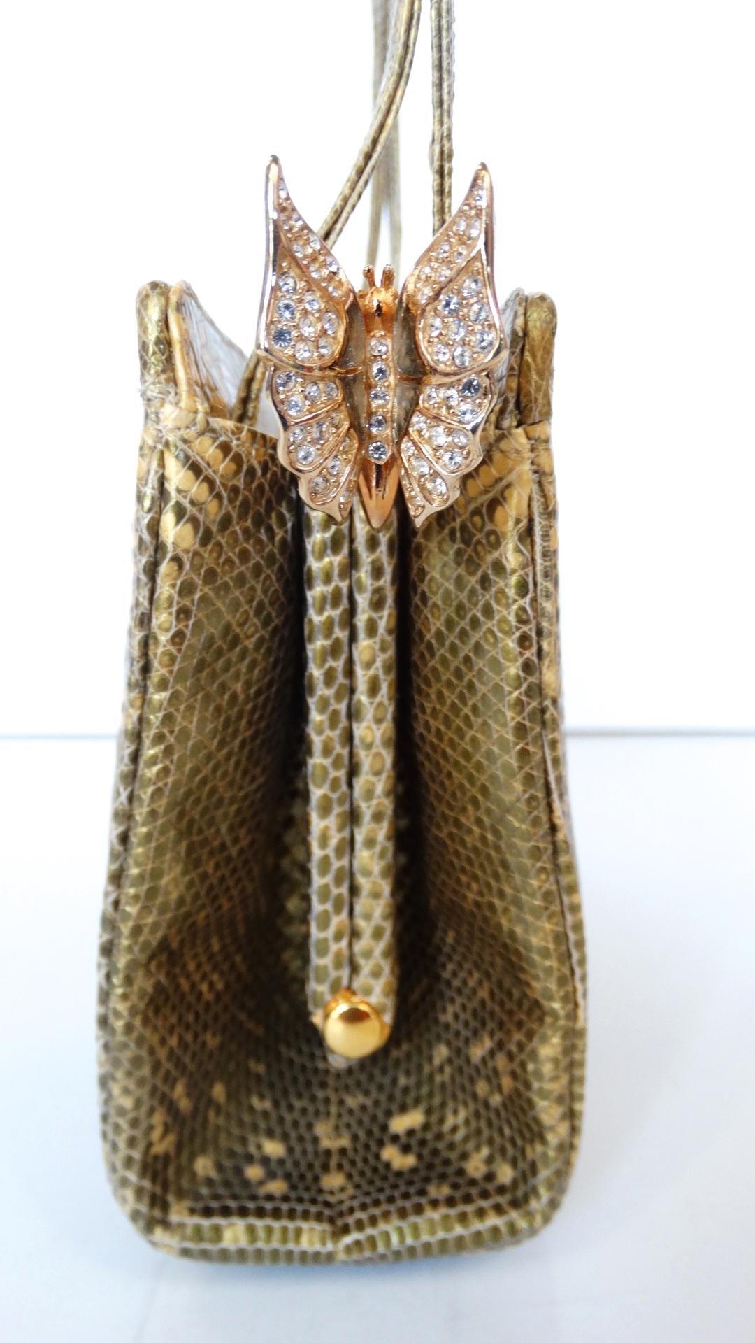 Judith Leiber Snakeskin Rhinestone Butterfly Bag at 1stDibs | judith ...