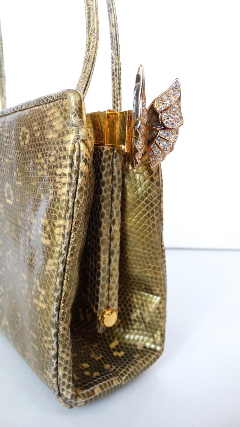 Judith Leiber Snakeskin Rhinestone Butterfly Bag at 1stDibs | judith ...