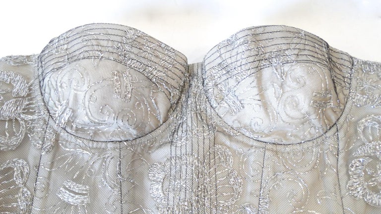 1990s Christian Dior Boutique Silver Bustier Corset at 1stDibs ...