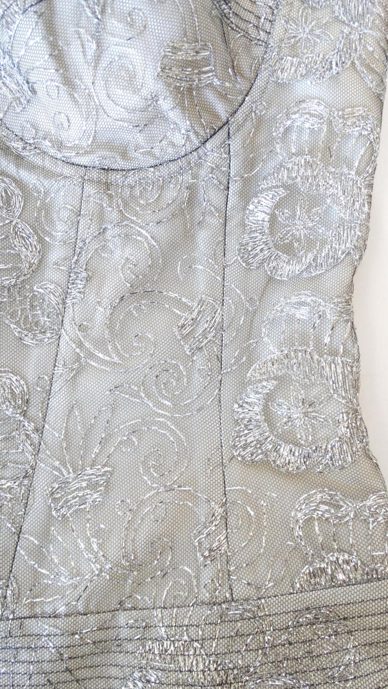 1990s Christian Dior Boutique Silver Bustier Corset at 1stDibs ...