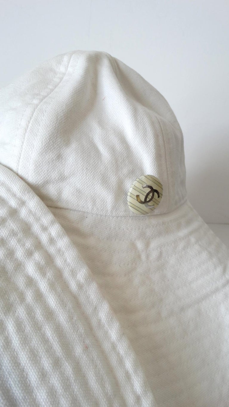 1990s Chanel White Oversized Sun Hat at 1stDibs