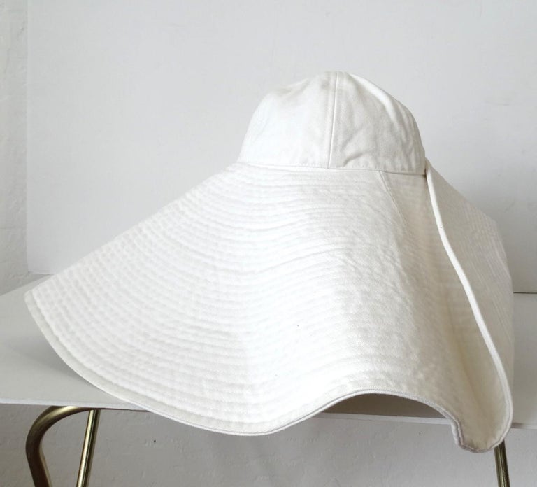 1990s Chanel White Oversized Sun Hat at 1stDibs
