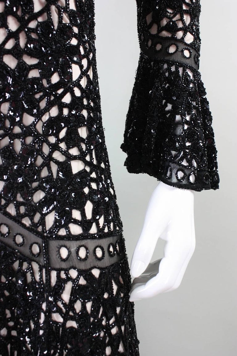 Eavis And Brown Beaded Lace Evening Dress For Sale At 1stdibs