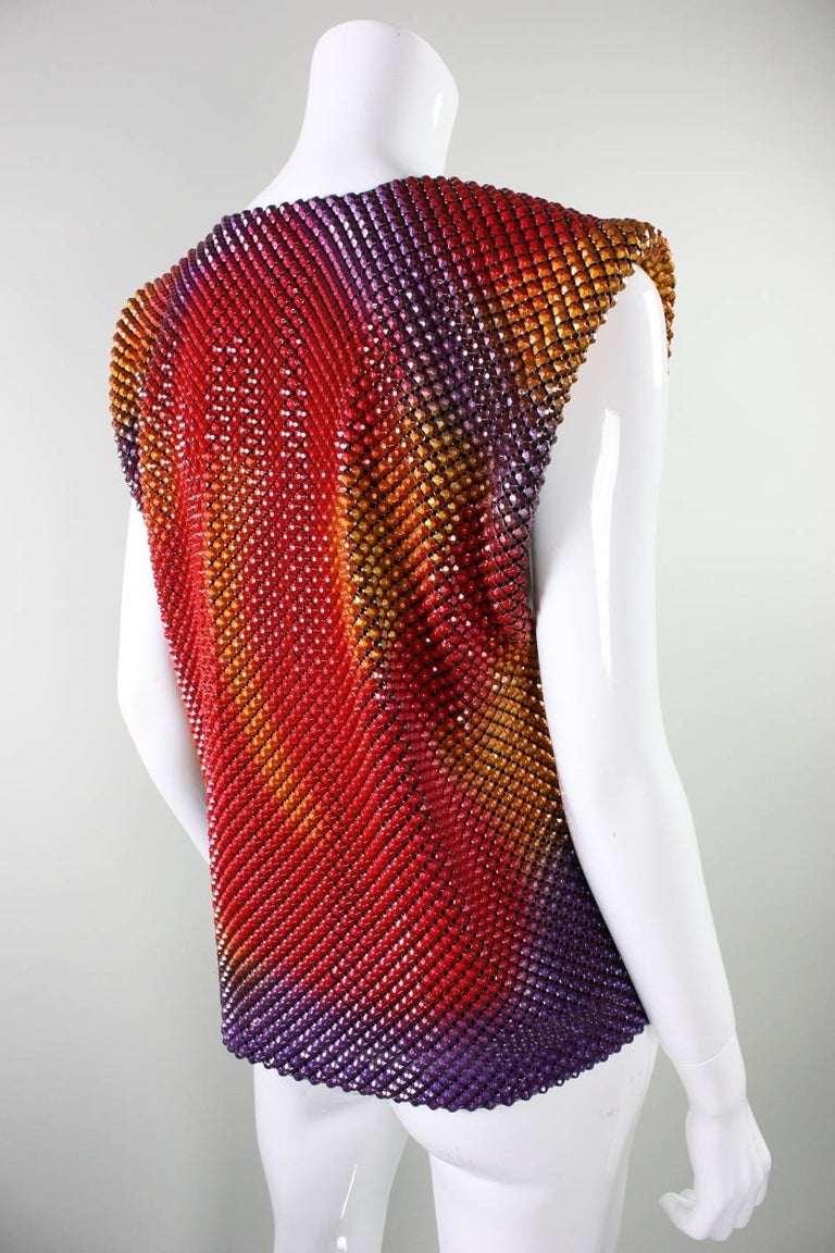 1980's Anthony Ferrara Metal Mesh Blouse For Sale at 1stDibs