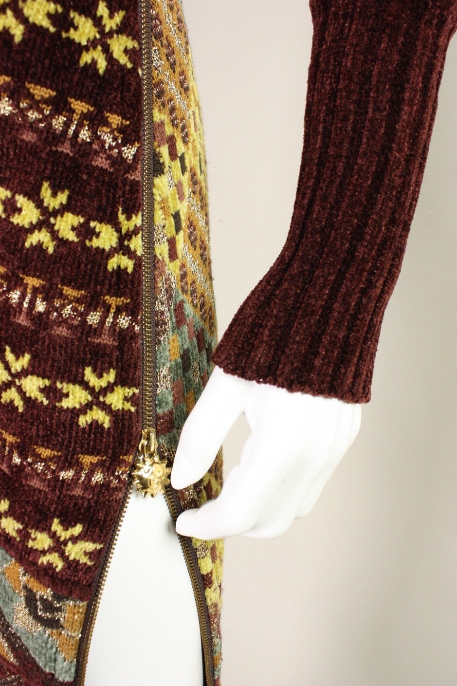 1990's Christian Lacroix Patchwork Knit Gown For Sale at 1stDibs