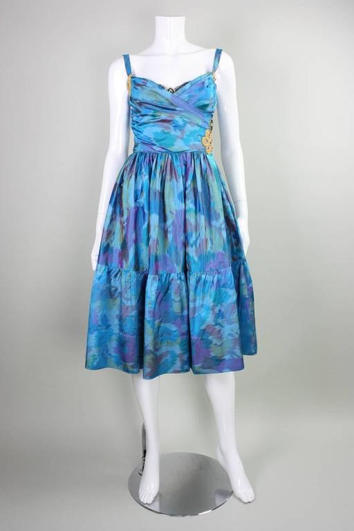 1990's Tracy Feith Ikat Cocktail Dress For Sale at 1stDibs