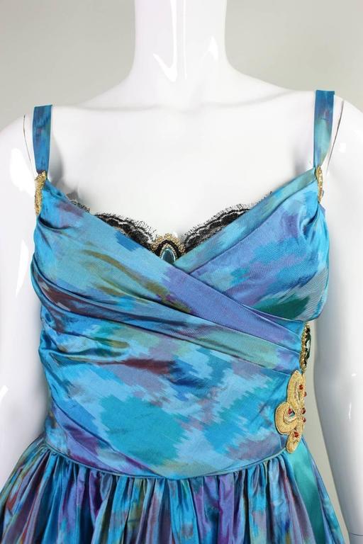 1990's Tracy Feith Ikat Cocktail Dress For Sale at 1stDibs