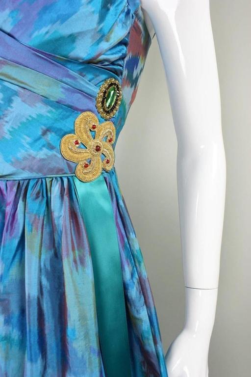 1990's Tracy Feith Ikat Cocktail Dress For Sale at 1stDibs