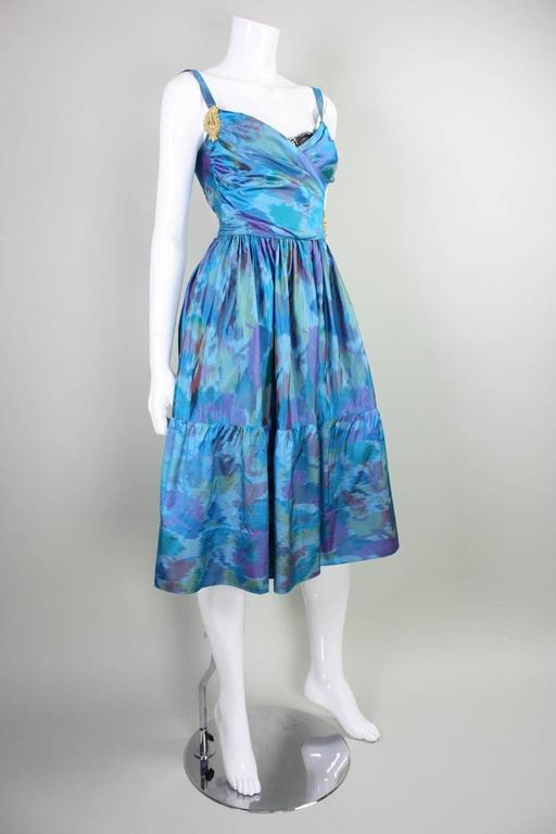 1990's Tracy Feith Ikat Cocktail Dress For Sale at 1stDibs
