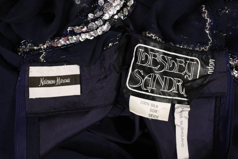 Lesley Sandra Sequined Silk Chiffon Gown, 1970s For Sale at 1stDibs