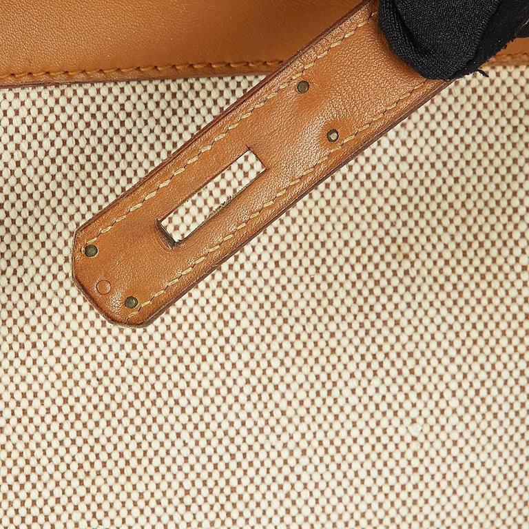 1950s Hermes Tan Leather and Canvas Vintage Kelly Retourne 32 at ...
