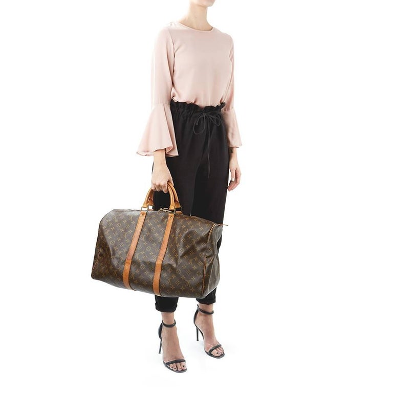 1990 Louis Vuitton Brown Coated Monogram Canvas Vintage Keepall 50 at 1stDibs | louis vuitton ...
