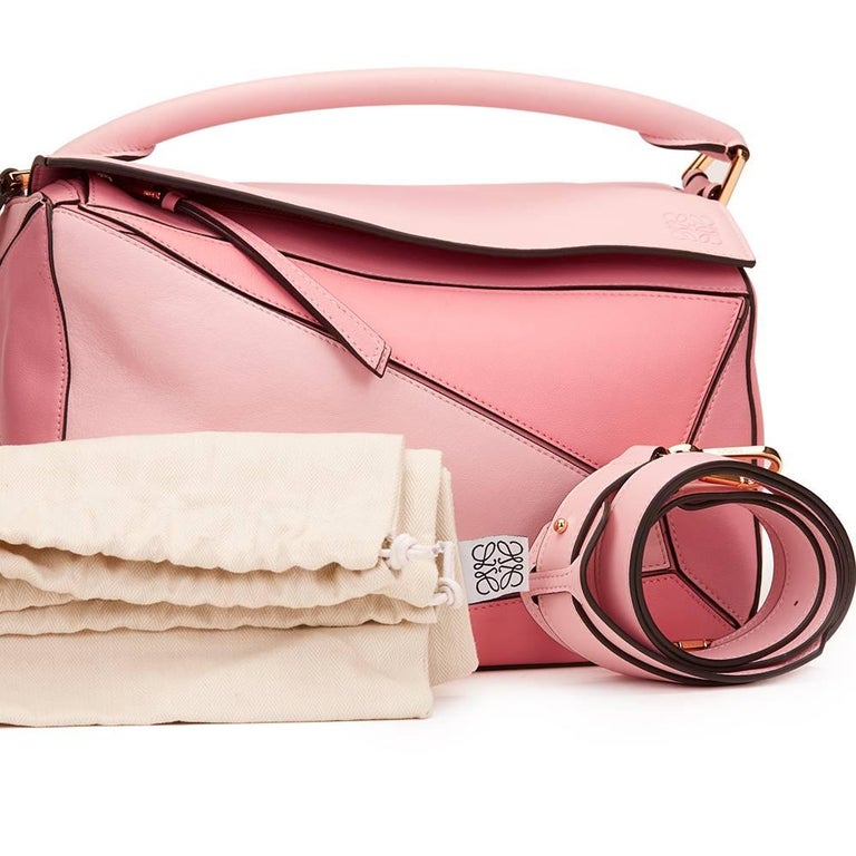 2016 Loewe Soft Pink and Candy Dark Pink Calfskin Puzzle Bag at 1stDibs ...
